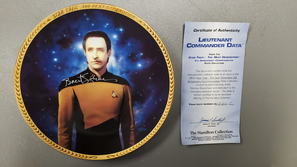 Star Trek:TNG Next Gen 5th Anniv Hamilton Plate Set- Autographed- Your ...