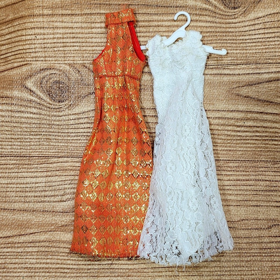 VTG Mod Barbie Shillman Clone Doll Clothes Lot Gold Orange Silver White ...