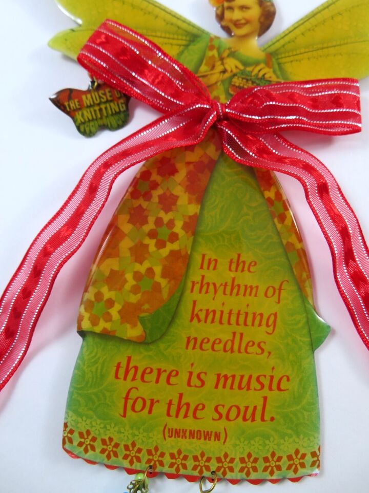 Laini's Ladies Rare Angel Ornament The Muse Of Knitting Adornments For ...