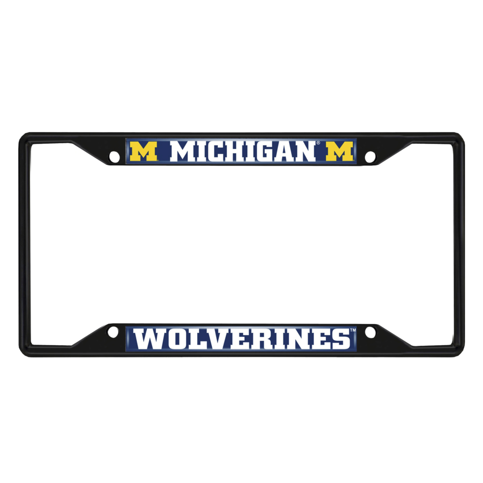 Fanmats NCAA Michigan Wolverines Black Metal License Plate Frame