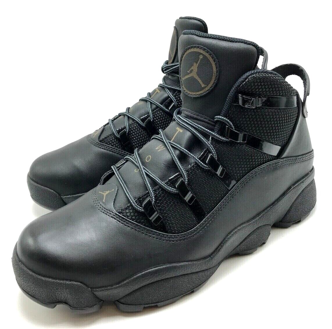 *NEW* Men NIKE Air Jordan 6 rings WINTERIZED BOOTS TRIPLE BLACK (FV3826 ...