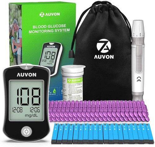 AUVON Blood Glucose Monitor Kit, High Accuracy Blood Sugar Test Kit ...