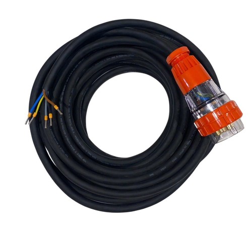 10 Amp 15m appliance Mains Lead, 3 Phase, 5 pin, 415V, 15mt, Plug and ...