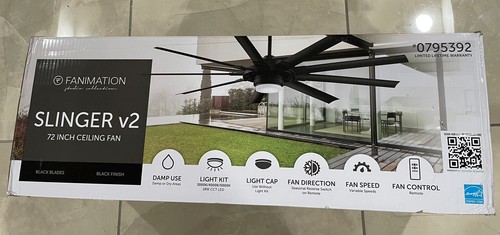 BRAND NEW • Black 72in Fanimation Ceiling Fan Studio Collection ...
