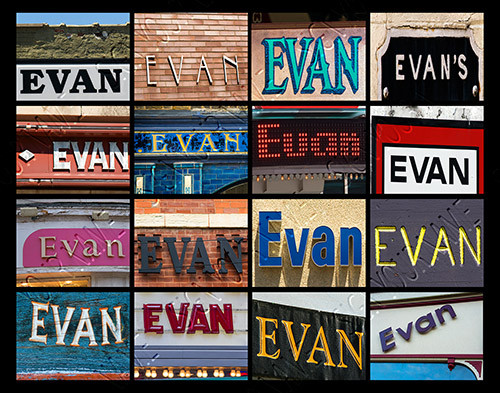 EVAN Name Poster featuring photos of actual signs | eBay