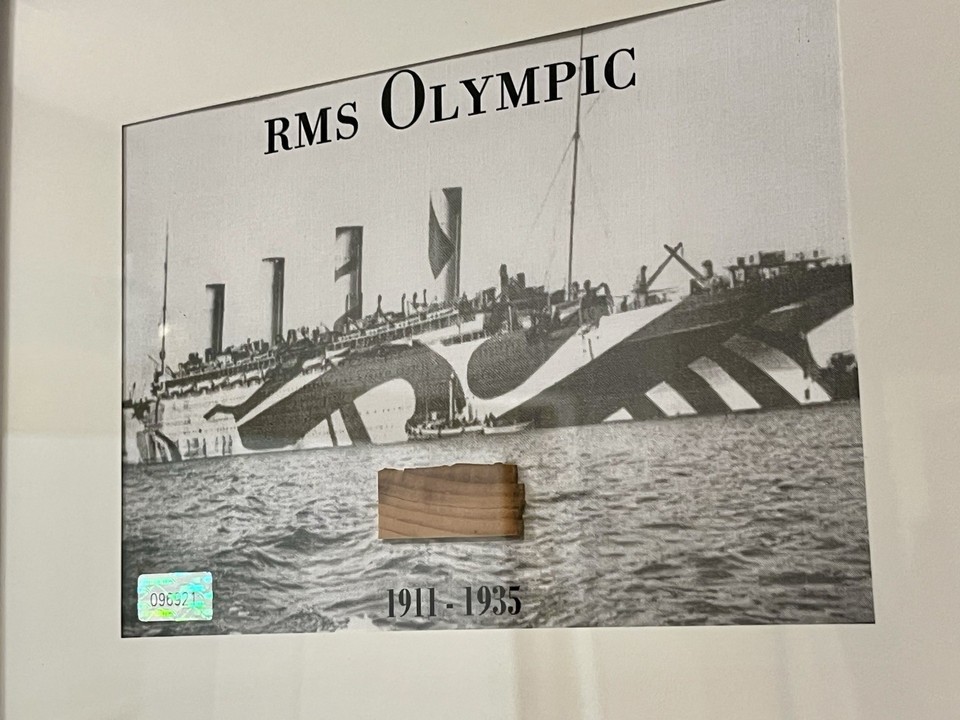 RMS Olympic Deck Wood Display - White Star Line, Titanic Britannic WWI ...