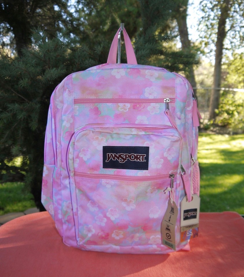 JANSPORT NEON DAISY PINK - Big Student Backpack 34L 17x13x7.5" NEW w ...