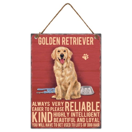 Golden Retriever Dog Sign Metal Wall Hanging Dogs Sign Colourful Home ...