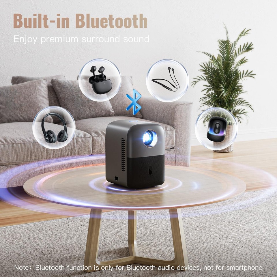 Mini Projector, Fully Sealed Portable Projector with Bluetooth, 75% ...