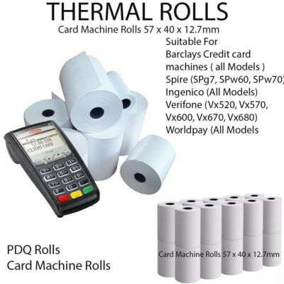 500 Rolls BPA Free PDQ, Card Machine Rolls, PDQ Rolls, Credit Card ...