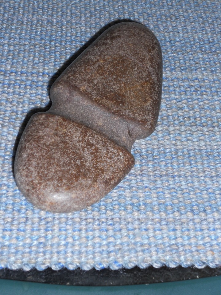 IMPRESSIVE NATIVE AMERICAN INDIAN FANCY COLORFUL GROOVED SMOOTH STONE ...