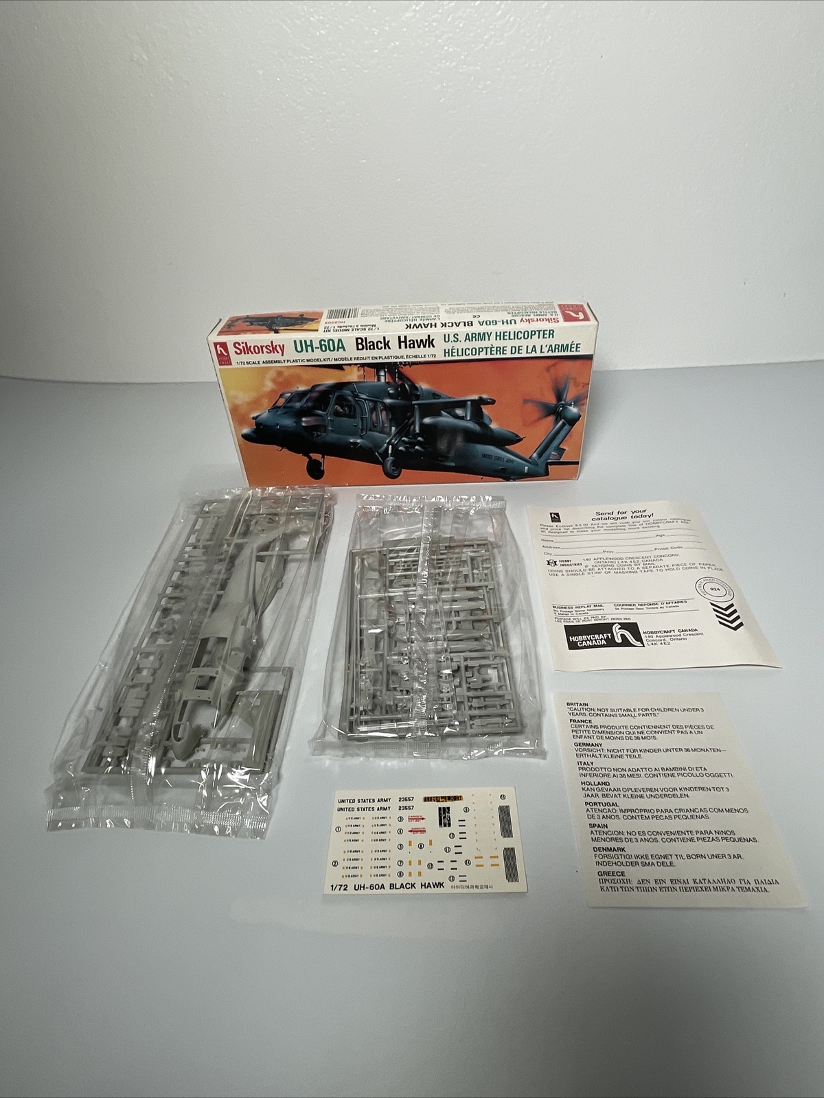 Vintage Hobby Craft SIKORSKY UH-60A BLACK HAWK 1/72 Scale Model ...