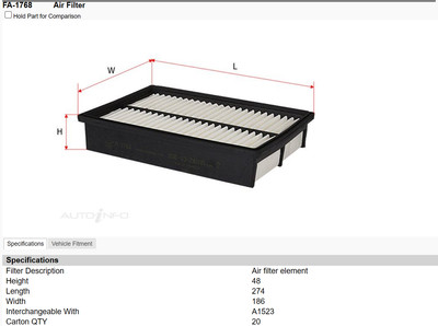 Sakura Air Filter for Mazda 3 BL BK Petrol 2.0 2.2 2.3 2.5L TD Refer ...