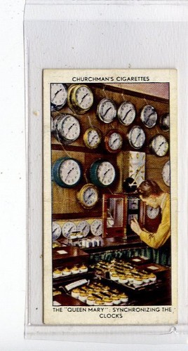 (Jc7335-100) CHURCHMANS,THE QUEEN MARY,SYNCHRONIZING THE CLOCKS,1936 ...