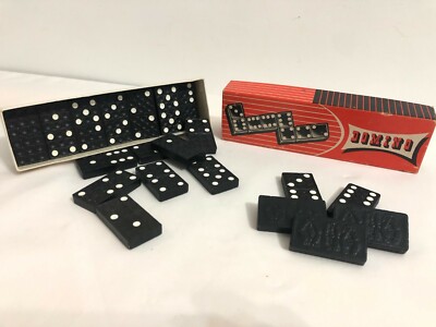 VINTAGE GERMAN DOMINO SET UNUSED 3 WISE MONKEYS ON BACK SANZARU ...