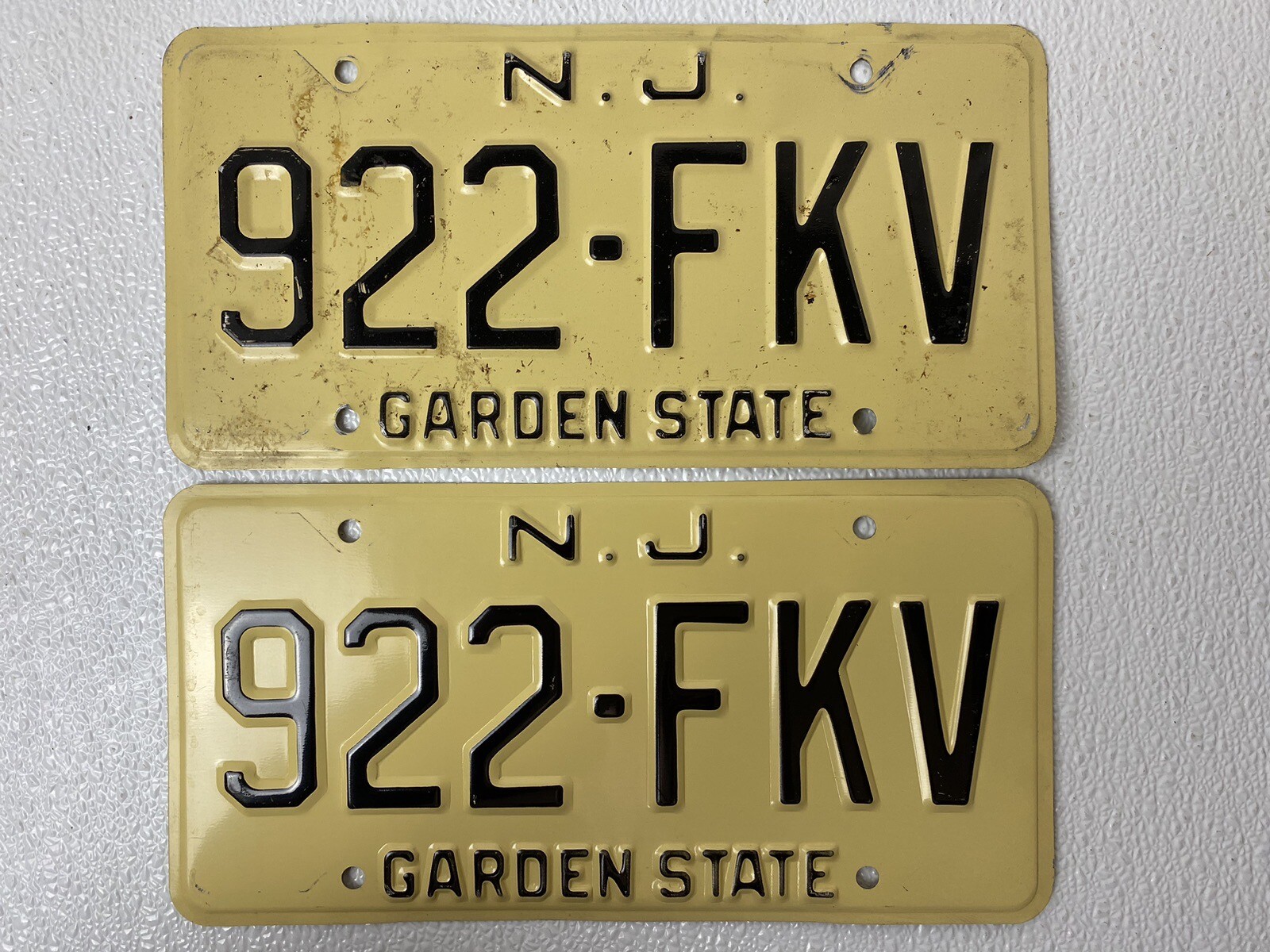 1960's New Jersey Garden State License Plate Pair 922-FKV Collectible ...