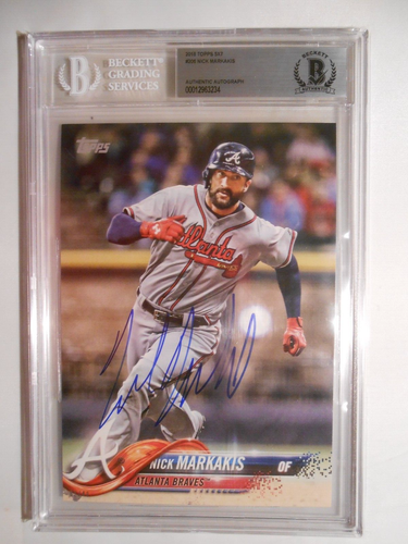 Nick Markakis 2018 Topps #206 5x7 #2/49 Signed Auto Autograph Beckett ...