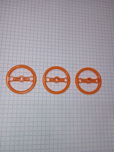 3 Lego part 3736 Steering Pulley Orange, Large Technic Group of 3 ...