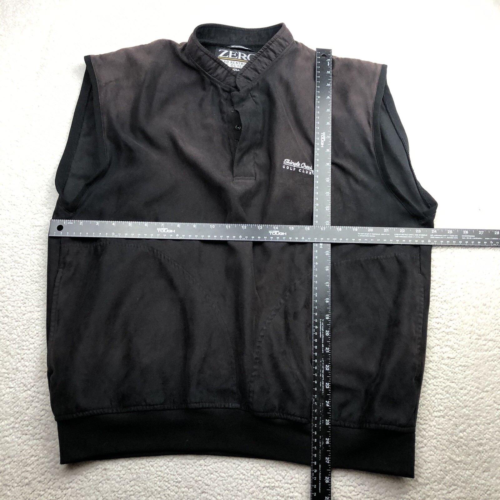Zero Restriction Golf Vest Mens Large Faded Black 1/4 Snap Microsueded ...
