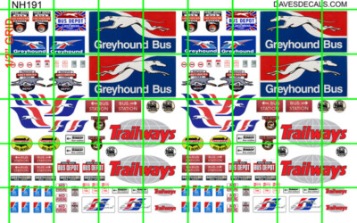 NH191 DAVE'S DECALS N SCALE BUS STATION SIGNAGE AND ADVERTISING ...