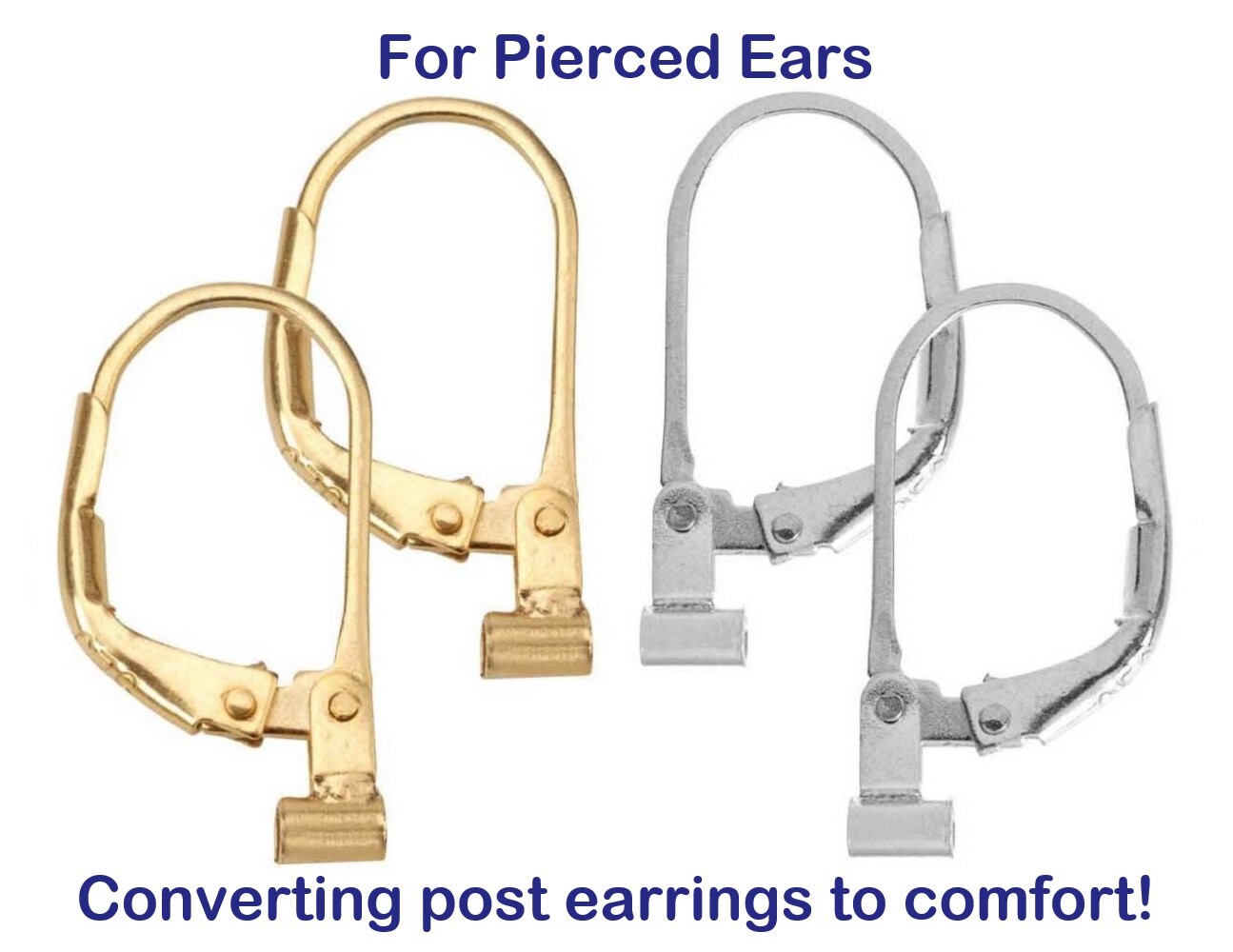 Earring Converter for pierced ears Converts Post earring to Lever-back ...