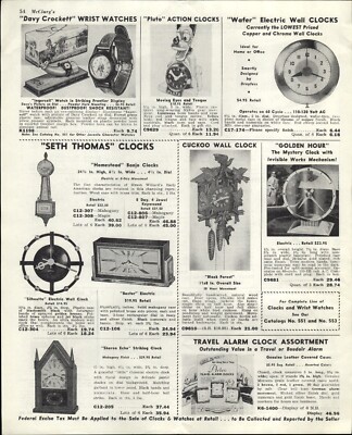 1955 PAPER AD MID CENTURY MODERN Seth Thomas Clock Remington Shaver ...
