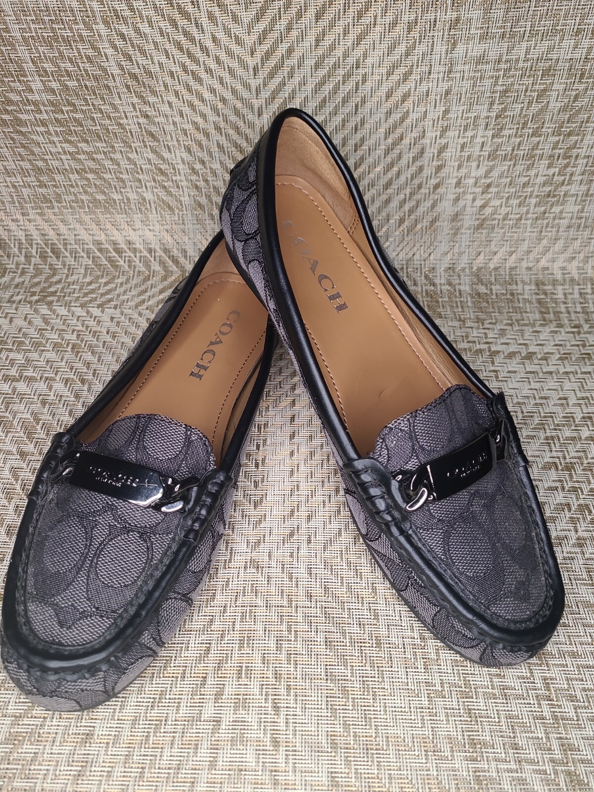 COACH Black Olive Signature Logo Leather Monogram Loa… - Gem