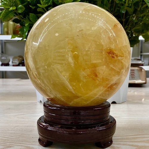 16.55LB Transparent Yellow Crystal Ball - Crystal Quartz Ball Energy | eBay