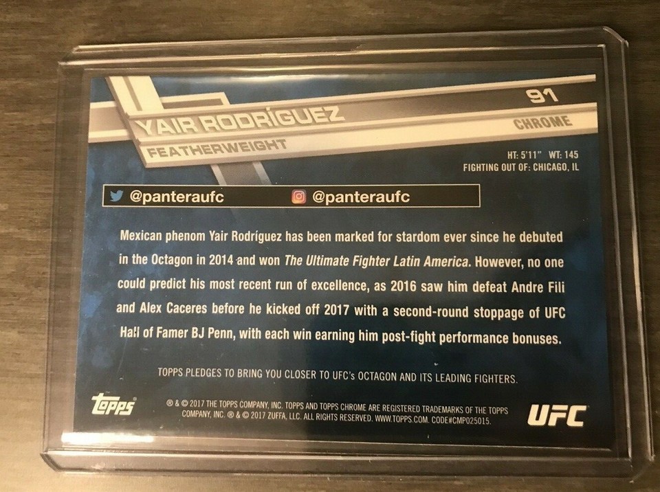 2017 Topps Chrome UFC MMA #91 Yair Rodriguez | eBay