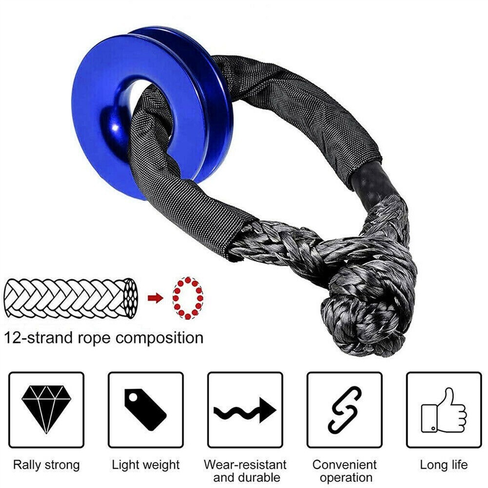 Recovery Ring Snatch-Ring Parts Rope Shackle Snatch Soft Winch Aluminum ...