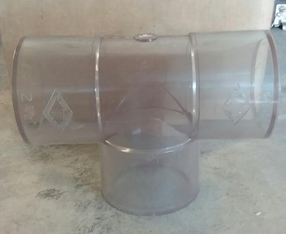 2 1/2" CLEAR PVC Pipe Tee Slip Schedule 40 Laboratory Pond Fitting 2.5 ...