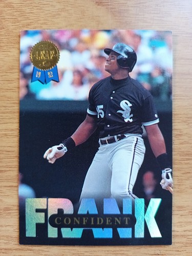 FRANK THOMAS 1993 LEAF "FRANK-CONFIDENT" INSERT BASEBALL CARD-#4-WHITE ...