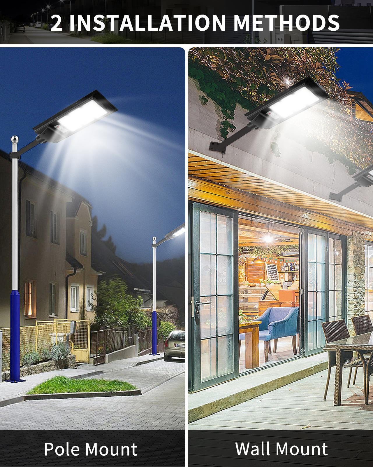 300W 840 LED Commercial Solar Street Light Motion Sensor Dusk-to-Dawn ...