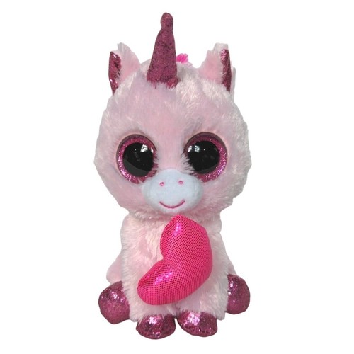 Ty Beanie Boo Darling Pink Unicorn Plush Holding Heart Stuffed Animal ...