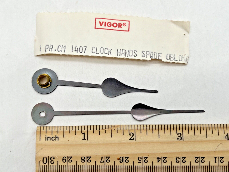 NOS VIGOR CM-1407 Spade Replacement Clock Hands Oblong Hole. For 7 ...