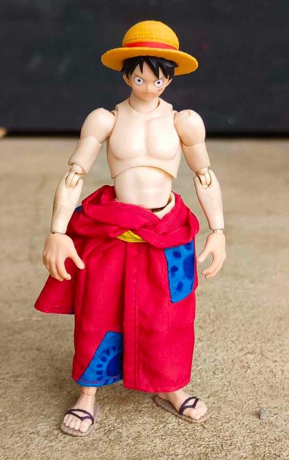 PB-R-LUF: 1/12 Custom Wired Robe & Yellow Belt for One Piece SHF Luffy ...