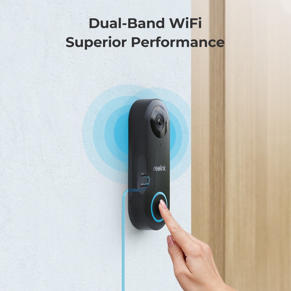 Reolink 5MP WiFi Doorbell Camera 2.4/5Ghz Video Chime Wide Angle Person ...
