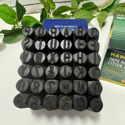 36 Pc 12mm Metal Punch Stamp Letter Number Marking Art Artist Kit ...