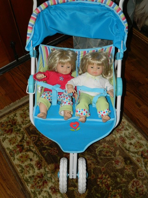 American Girl Bitty Baby Twin Dolls with Striped Stroller Retired | eBay