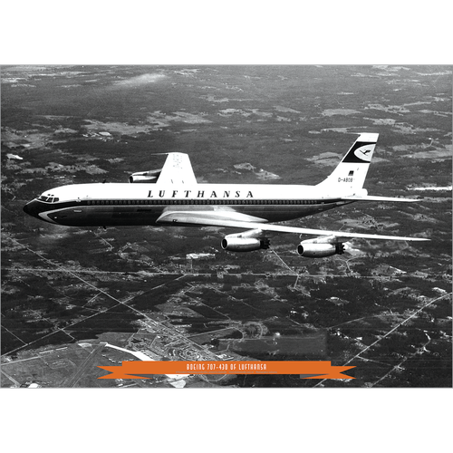 Lufthansa Boeing 707-430 Art Print - Aerial view, 1960s - Multi Sizes ...