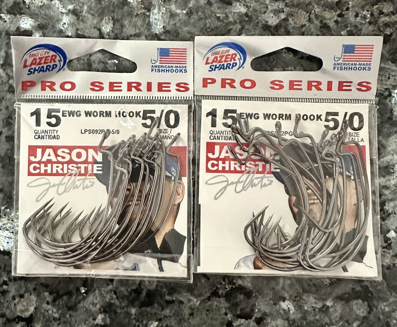 Eagle Claw 5/0 EWG Worm Hook - Jason Christie - Lot Of 2 Packs, 30 ...