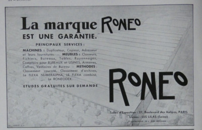 PUBLICITÉ DE PRESSE 1931 LA MARQUE RONEO EST UNE GARANTIE MEUBLE ...