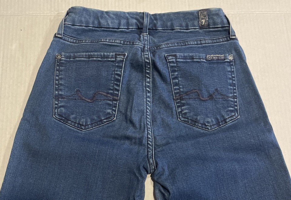 7 for all Mankind Jeans Women's Size 24 Blue Denim Kimmie Straight Leg ...