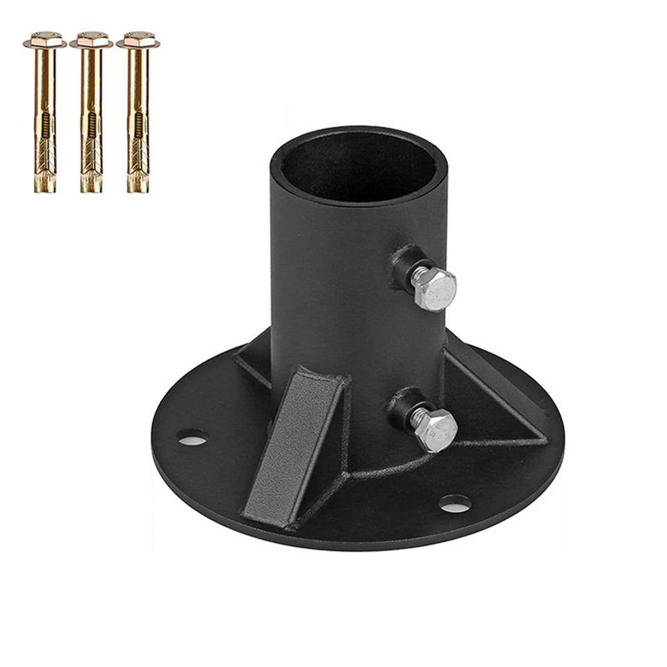 Adjustable Round Base Chain Link Fence Post Flange for Easy Concrete ...