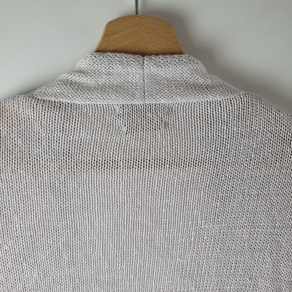 Massimo Dutti Women Size M Purple 100% Linen Knit Long Line Open ...