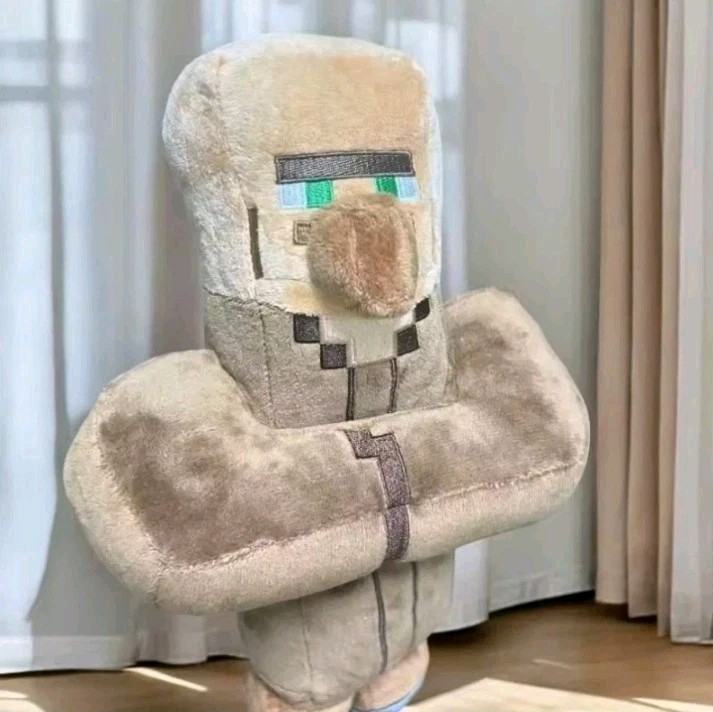12x6" Minecraft Villager Plush Toy Soft Stuffed Doll Game Character ...