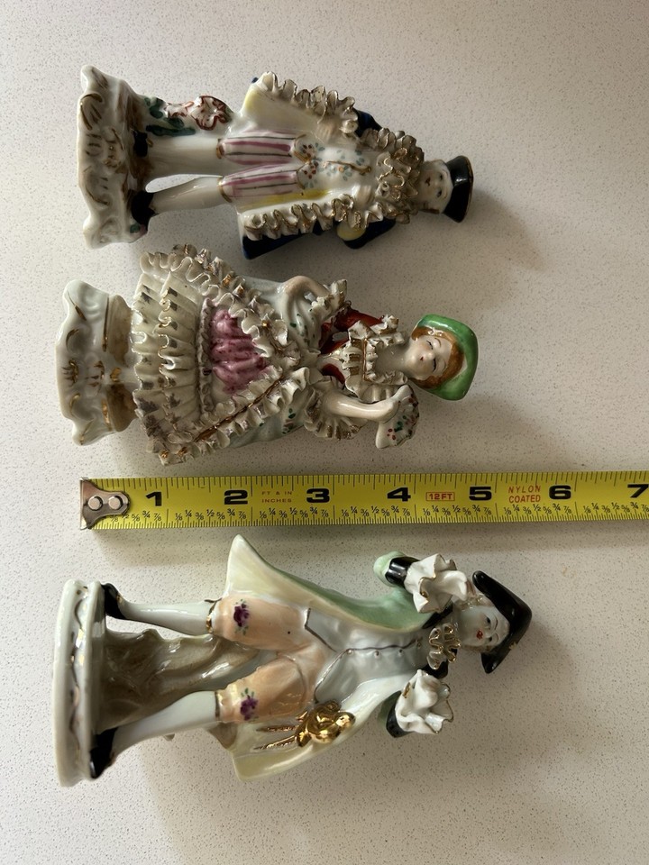 Lot of 3 Vintage Occupied Japan Victorian Porcelain Figurines 5"-6" | eBay
