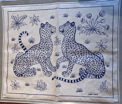 Hermes placemat leopard print rectangle kitchen tableware interior ...