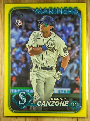 2024 Dominic Canzone RC Topps Series 1 Yellow SP Rookie Seattle ...