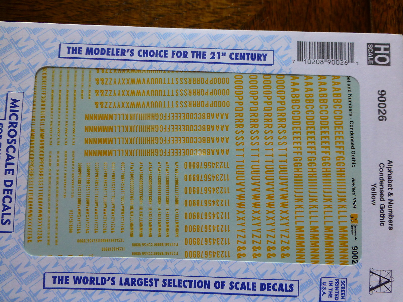 Microscale Decal #90026 Alphabets - Condensed Gothic - Yellow | eBay